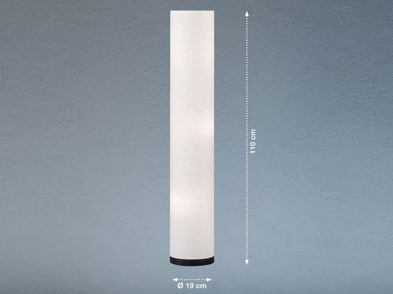 LED Stehlampe mit Lampenschirm Zylinder Leinen