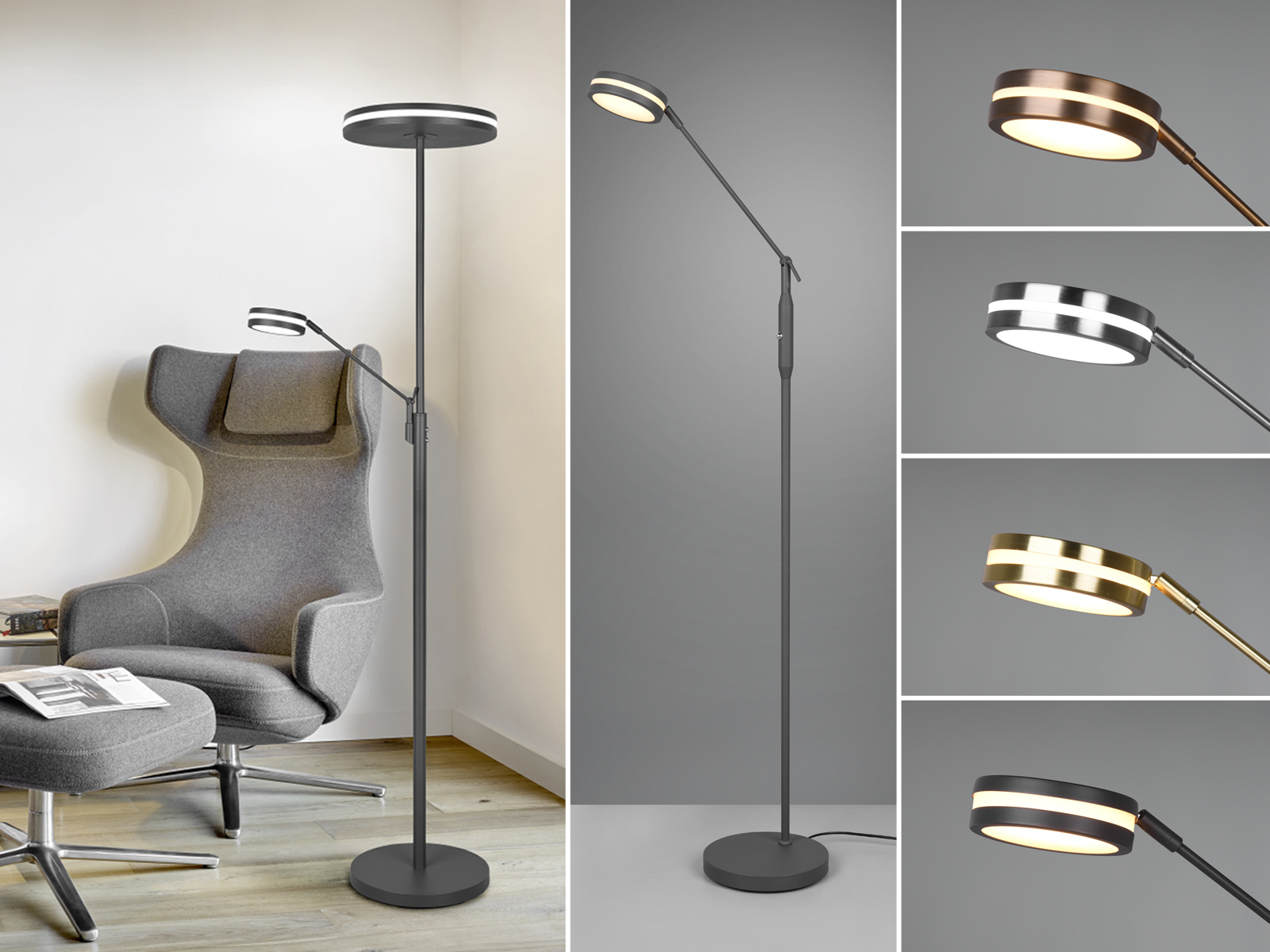 Led Stehlampe Mit Leselampe Dimmbar